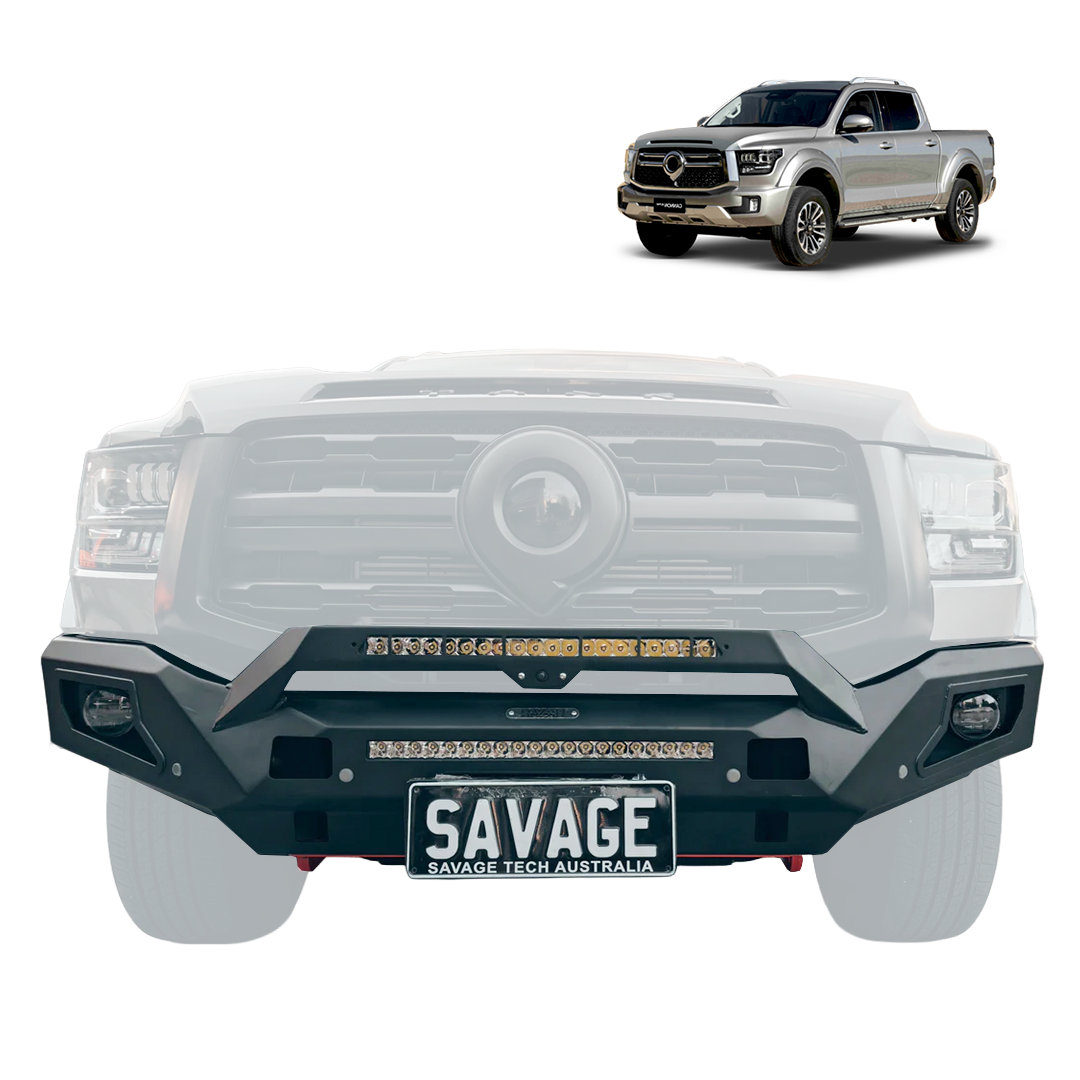 GWM ALPHA RAMPAGE HOOPLESS BULL BAR – Savage Tech Australia